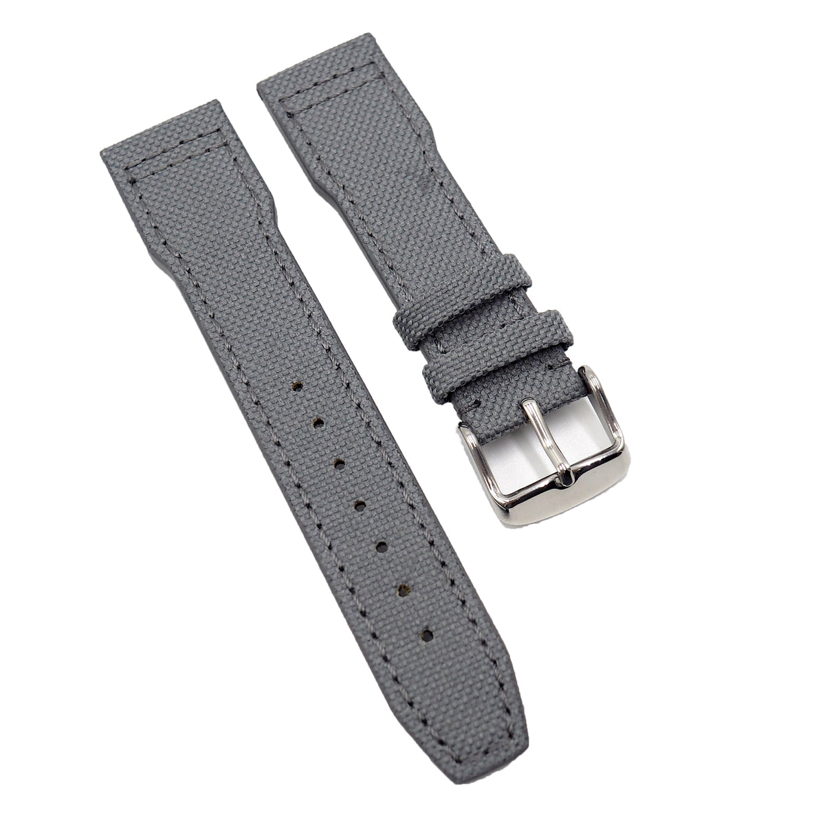 20mm, 21mm Pilot Style Grey Nylon Watch Strap For IWC, Semi Square Tai ...