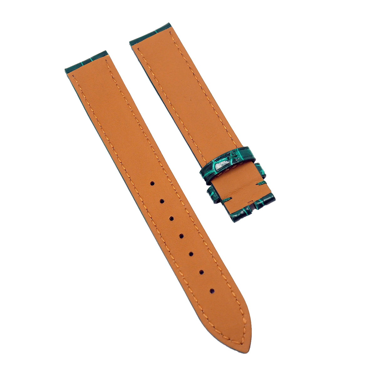 18mm, 19mm, 20mm, 21mm, 22mm Emerald Green Alligator Leather Watch Str ...
