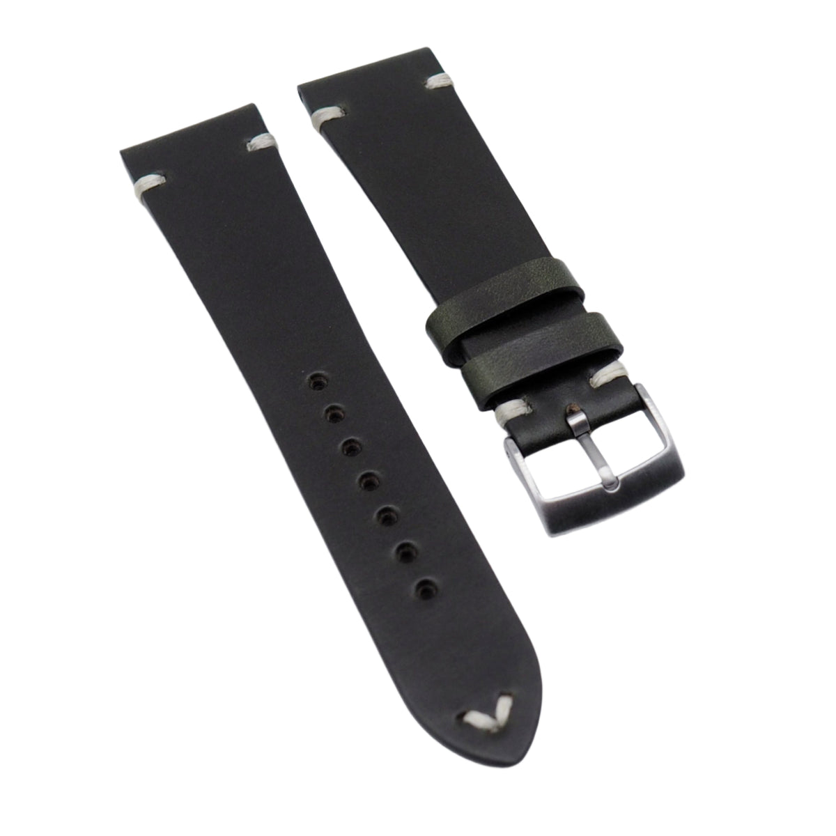20mm, 22mm Vintage Style Olive Green Chromexcel Horween Leather Watch ...