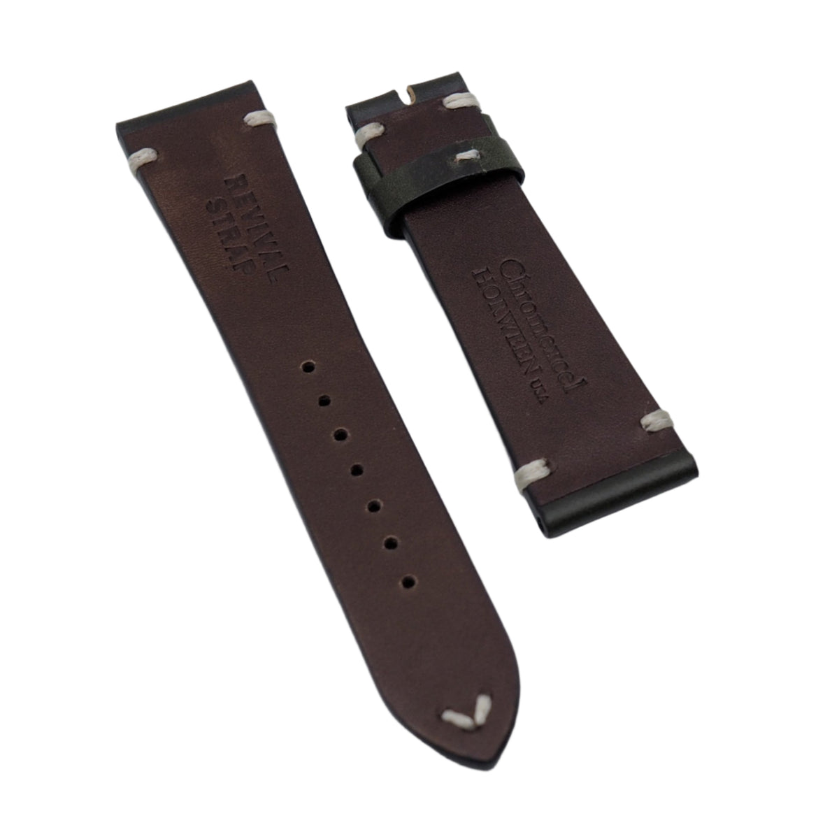 20mm, 22mm Vintage Style Olive Green Chromexcel Horween Leather Watch ...