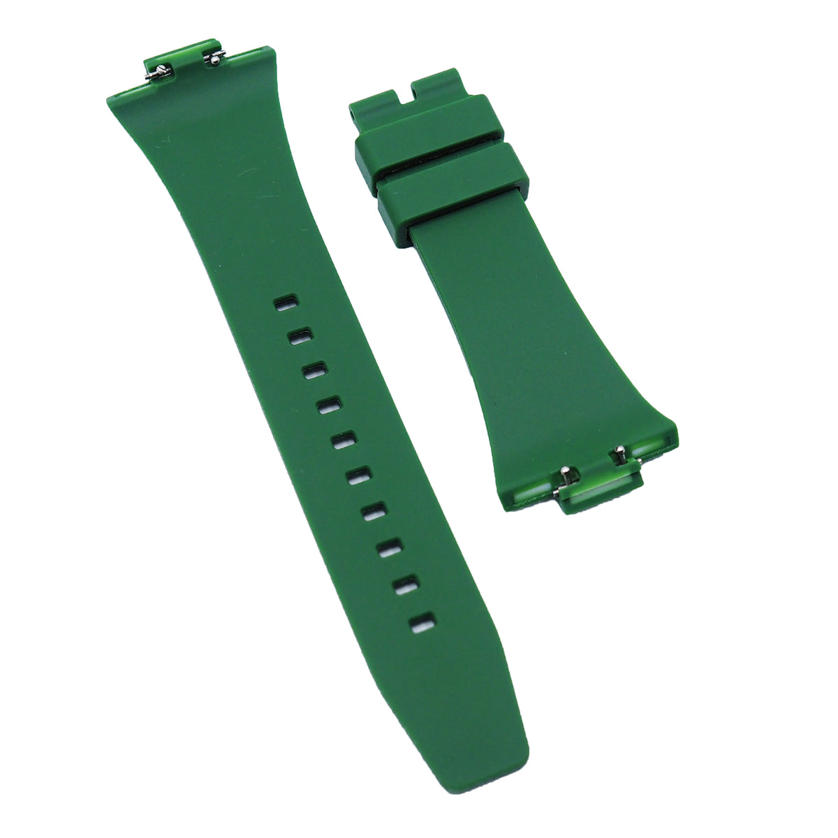 11mm, 12mm Green Rubber Watch Strap For Tissot PRX, Quick Release Spri ...