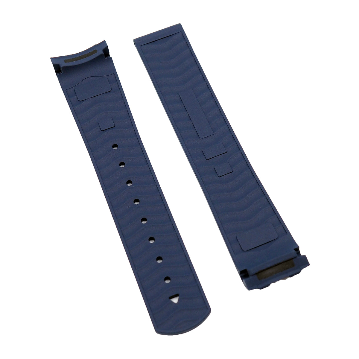 20mm Navy Blue Curved End FKM Rubber Watch Strap For Omega – Revival Strap