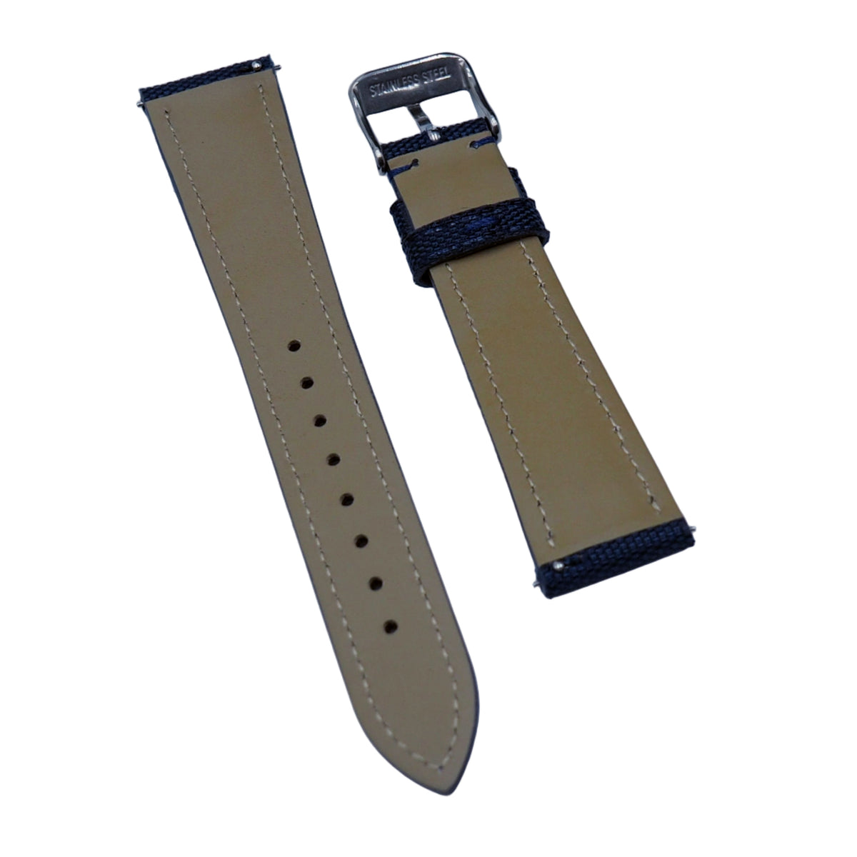 20mm, 22mm Navy Blue Nylon / Fabric Slim Watch Strap, Quick Release Sp ...